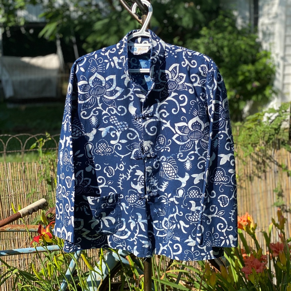 Vintage Batik Mandarin Collar Jacket - Gem